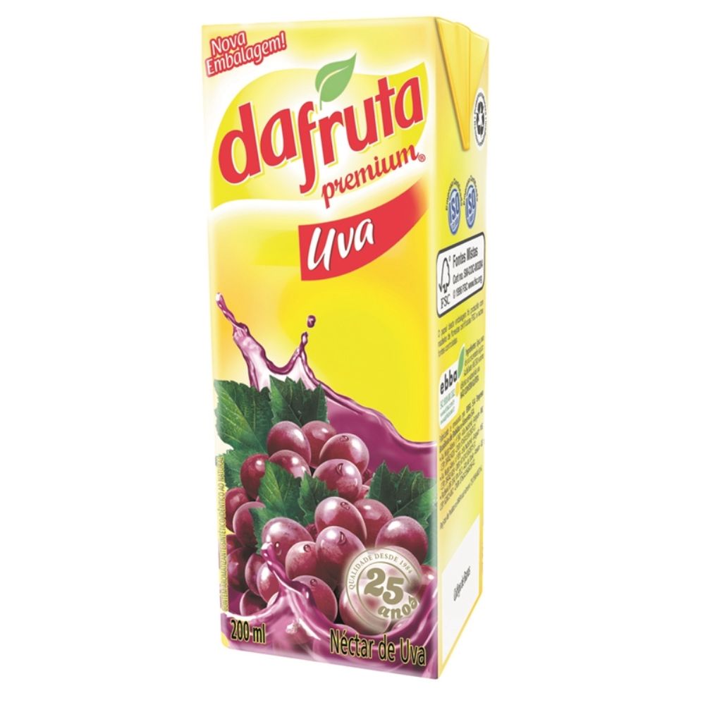 Suco Pronto Para Beber Dafruta Uva 200ml Tetra Pak - comper