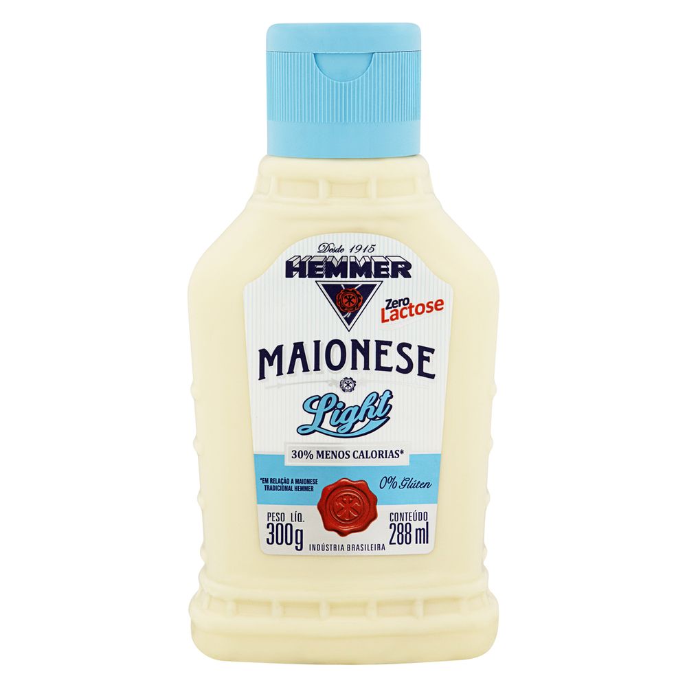 Maionese Light Zero Lactose Hemmer Squeeze 300g - comper