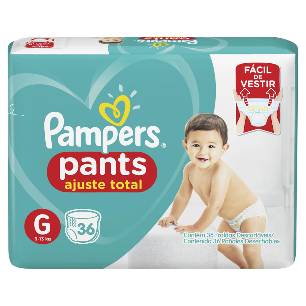 Fralda Infantil Pampers Pants Ajuste Total Tamanho G Com 36 Unidades ...