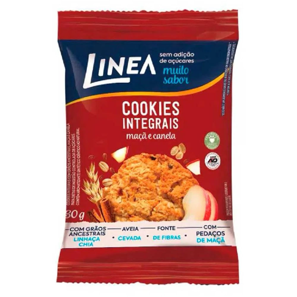 Cookies Linea Zero Açúcar Integral Maçã com Canela 30g - comper