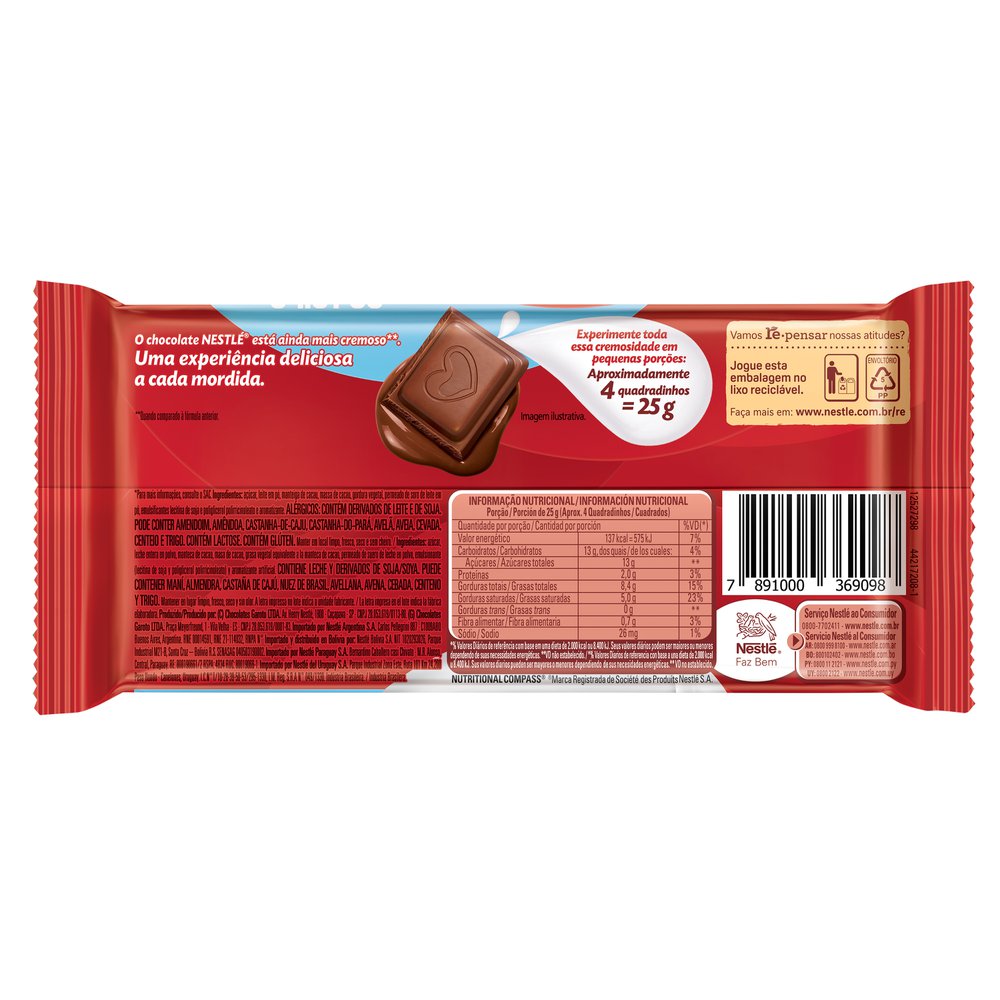 Chocolate Nestlé Classic ao Leite 80g - comper