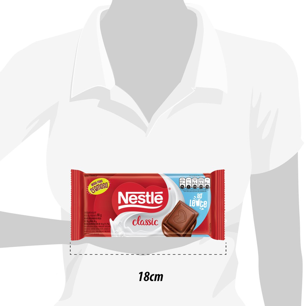 Chocolate Nestlé Classic ao Leite 80g - comper Chocolate Nestlé Classic ao Leite 80g - comper